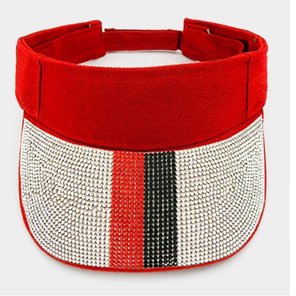 Accessories | Color Block Rhinestone Embellished Visor H | Poshmark
